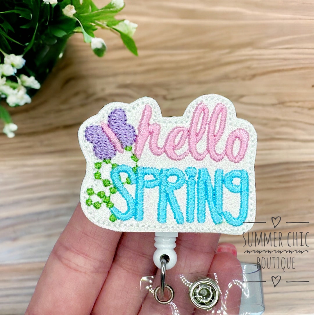 Hello Spring Badge Reel, Medical Badge Reel, Nurse Badge Reel, RN Badge ...