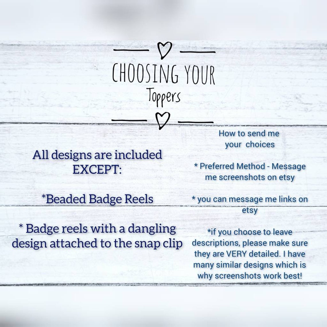 Pick 5 Badge TOPPERS Set of 5 Interchangeable Badge Reel - Etsy