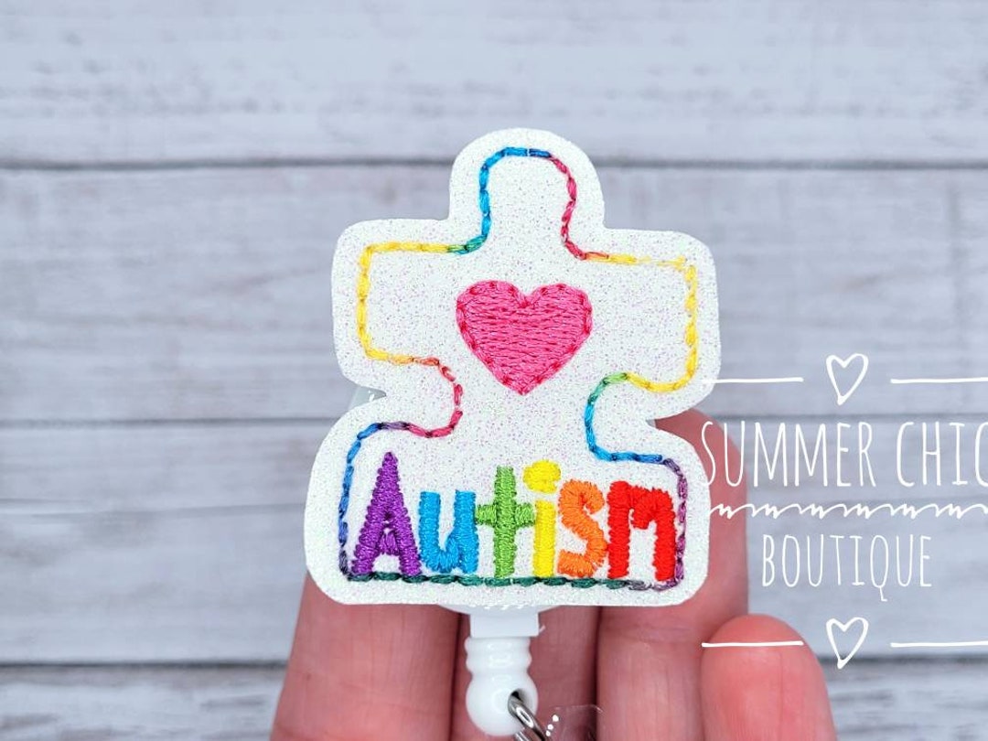 Glitter Autism Puzzle Badge Reel, Medical Badge Reel, Nurse Badge Reel ...