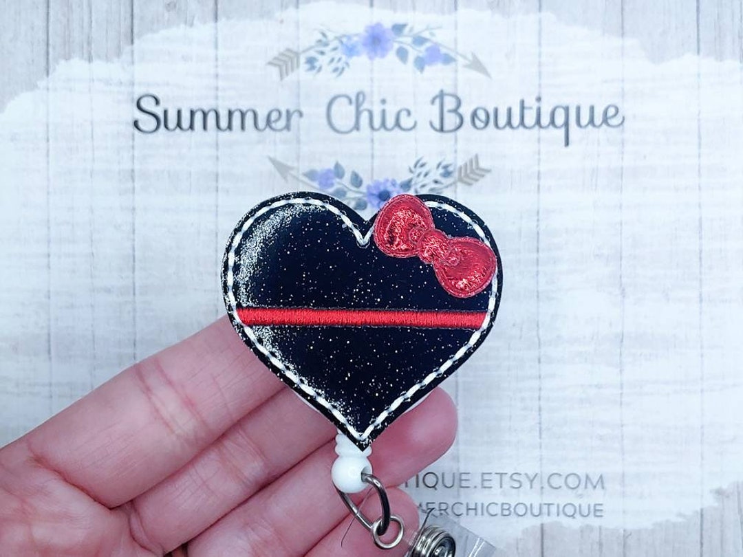 Thin Red Line Badge Reel, Medical Badge Reel, Nurse Badge Reel ...