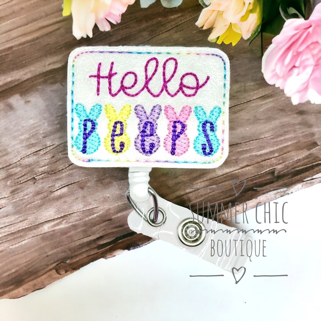 Hello Peeps Badge Reel, Nurses Badge Reel, Easter Badge Reel, Nurse ...