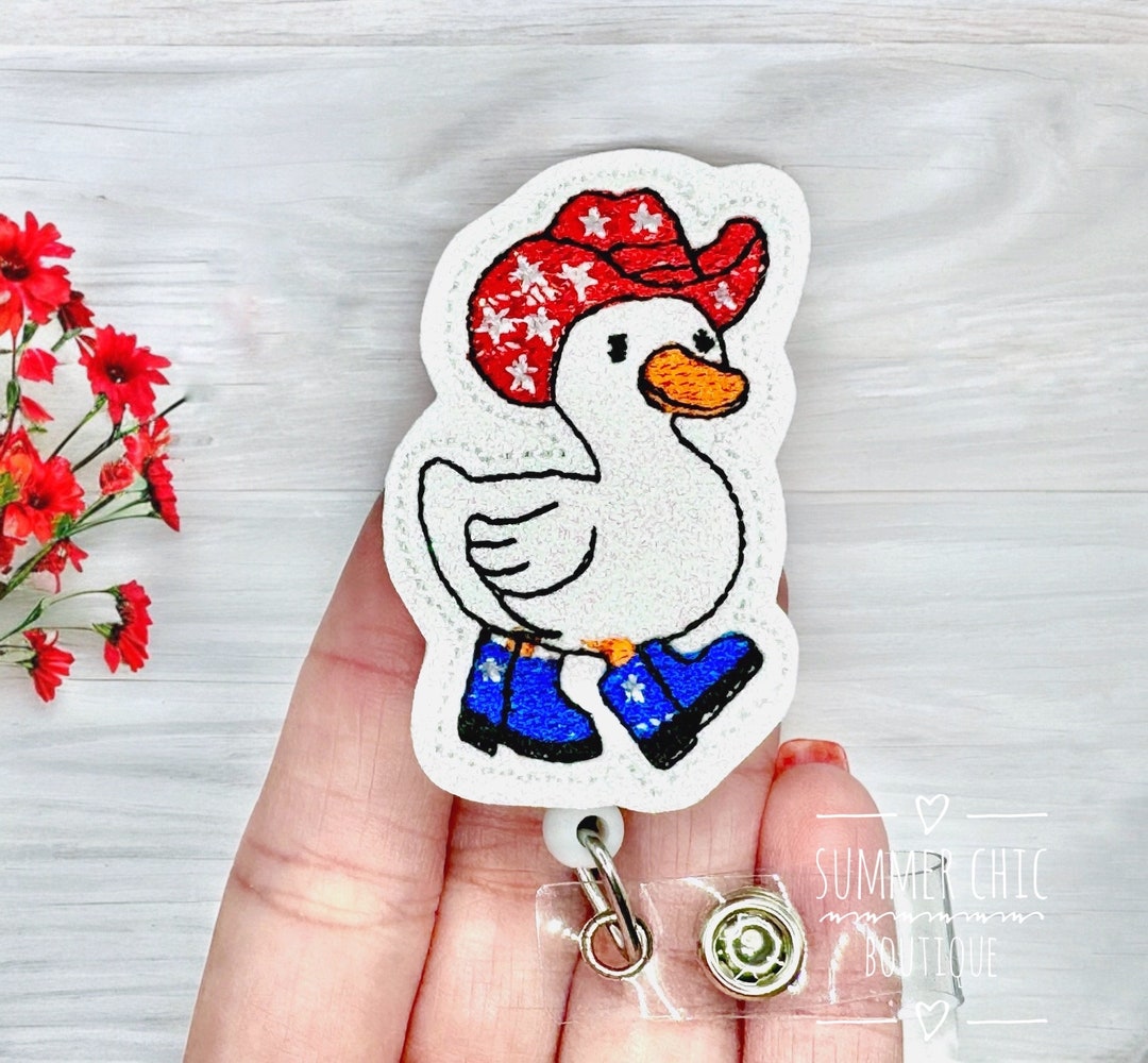 Patriotic Western Goose Badge Reel, Fourth of July Badge Reel, Medical ...