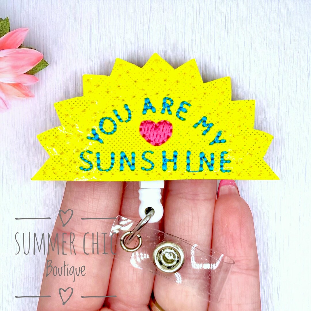 Yellow Glitter You Are My Sunshine Badge Reel, Medical Badge, Nurses ...