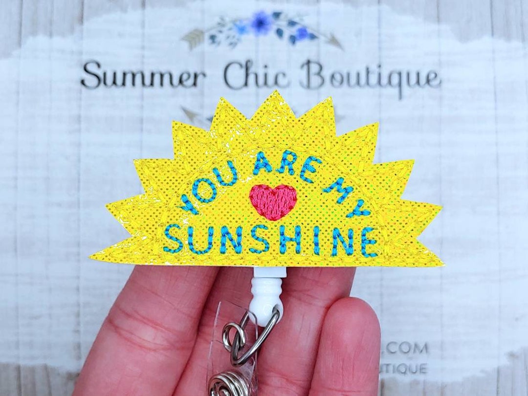 Yellow Glitter You Are My Sunshine Badge Reel Medical Badge - Etsy