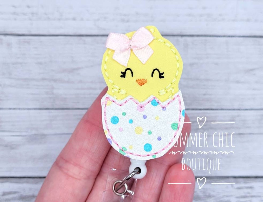 Easter Chick in Egg Badge Reel, Nurses Badge Reel, Easter Badge Reel ...