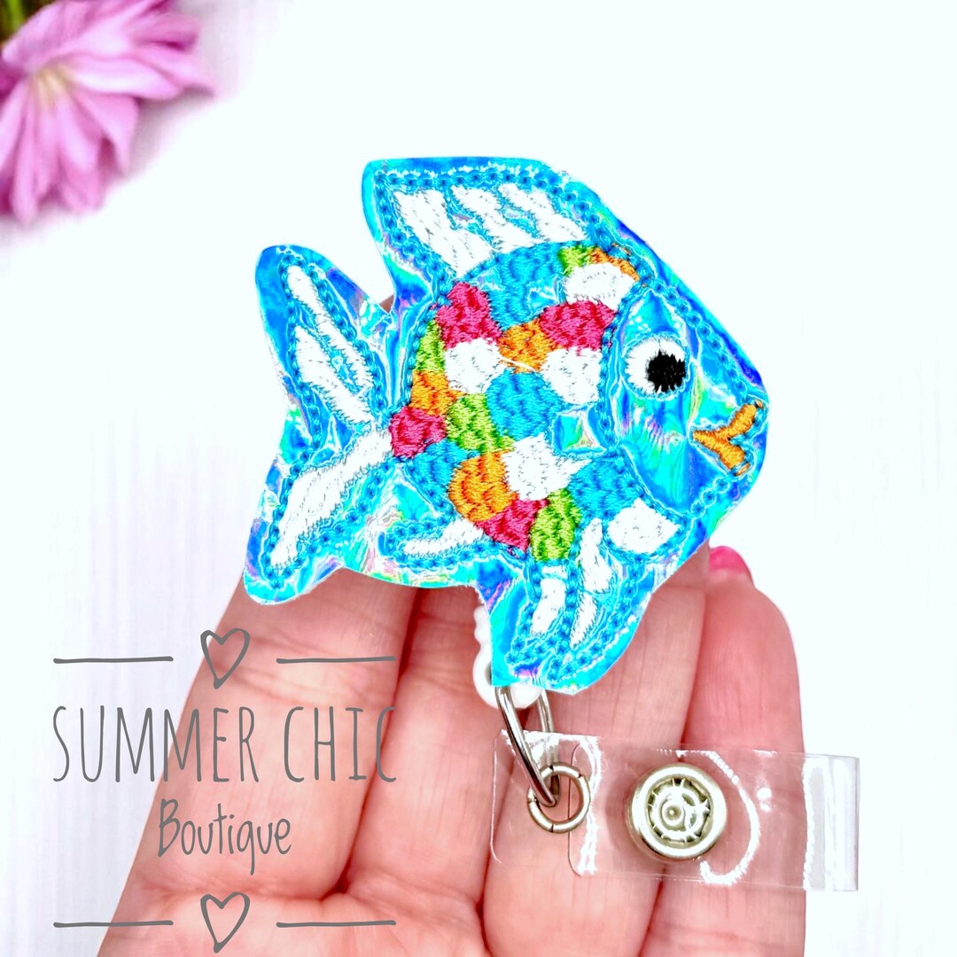 Rainbow Fish Badge Reel, Nurses Badge Reel, Medical Badge Reel, Nurse ...
