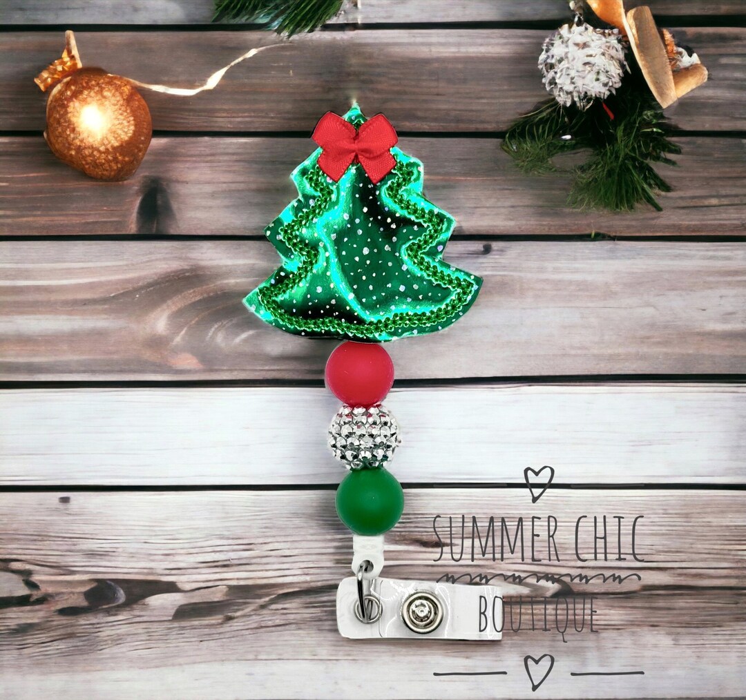 Christmas Badge Reel, Christmas Tree Badge Reel, Nurses Badge Reel ...
