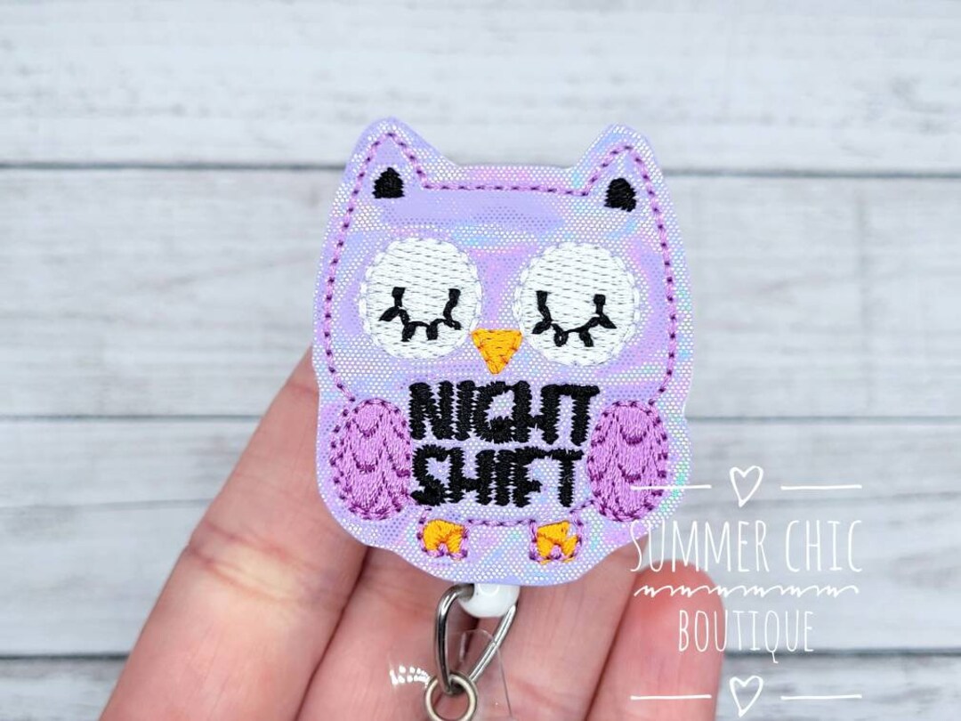 Night Shift Badge Reel, Owl Badge Reel, Night Shift Nurse, Medical Badge Reel, Nurse Badge Reel ...