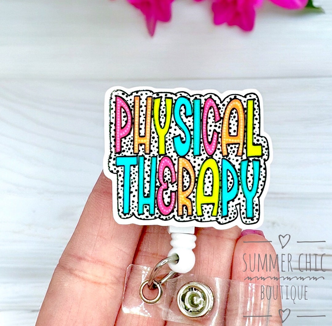 Physical Therapy Badge Reel, PT Badge Reel, Physical Therapist Badge ...