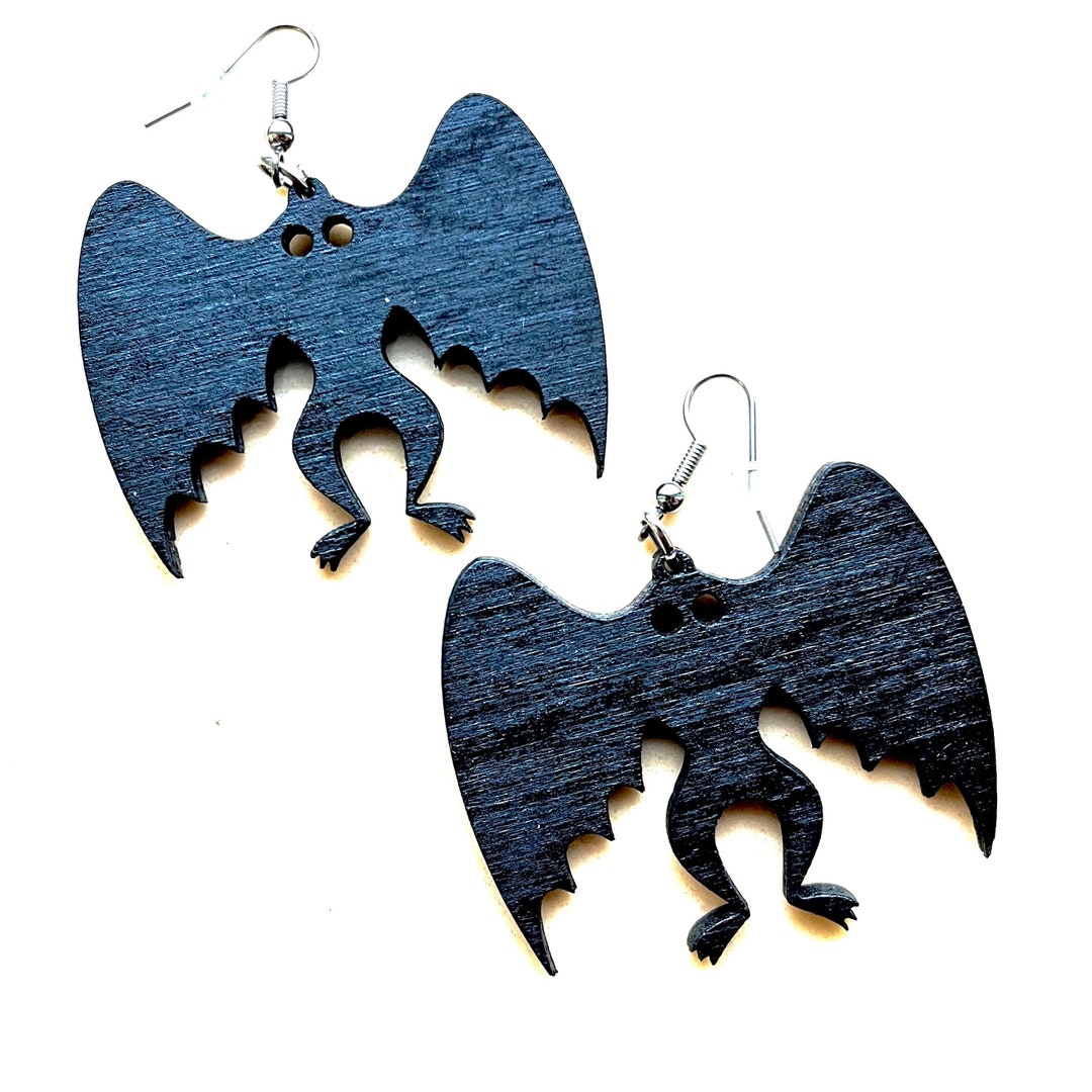 Laser Cut Mothman Earrings - Etsy