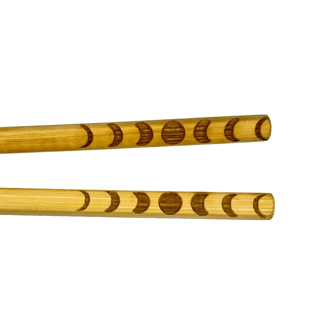 Engraved Bamboo Moon Phase Wiccan Chopsticks - Etsy