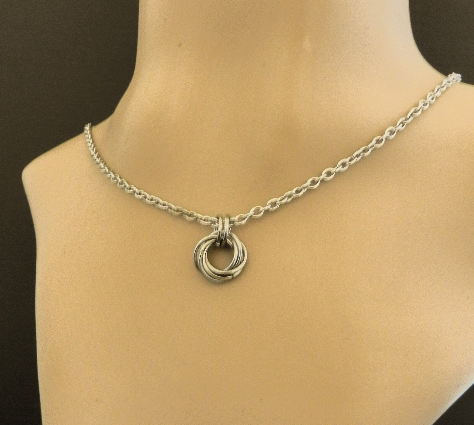 Love Knot Infinity O Ring Day Collar Subtle BDSM, Woven Ring Stainless ...