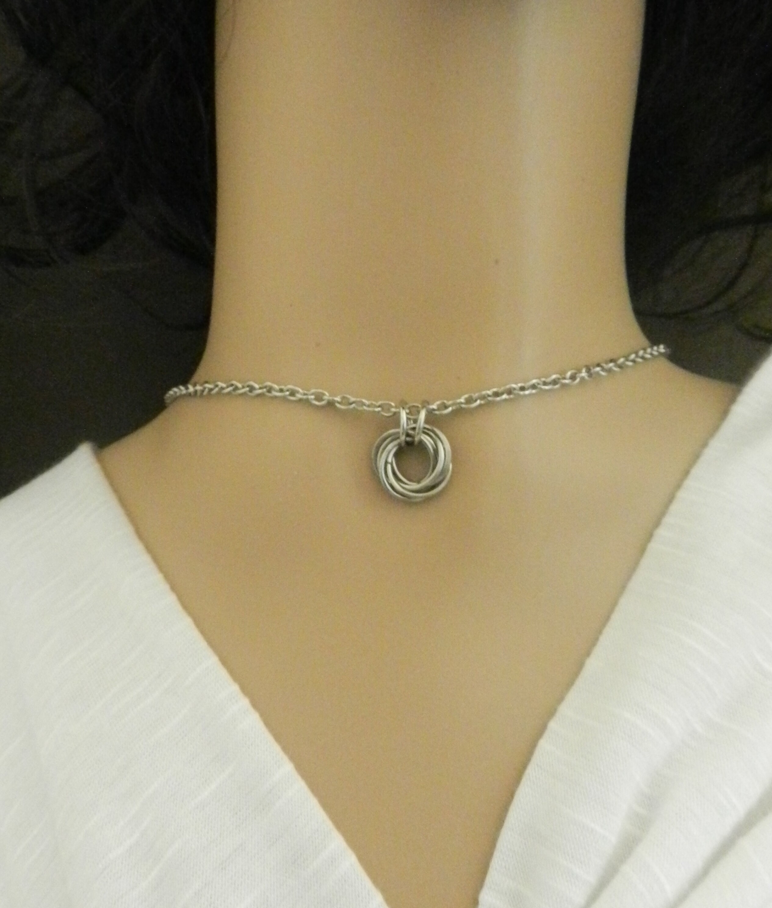 Love Knot Infinity O Ring Day Collar Subtle BDSM, Woven Ring Stainless ...