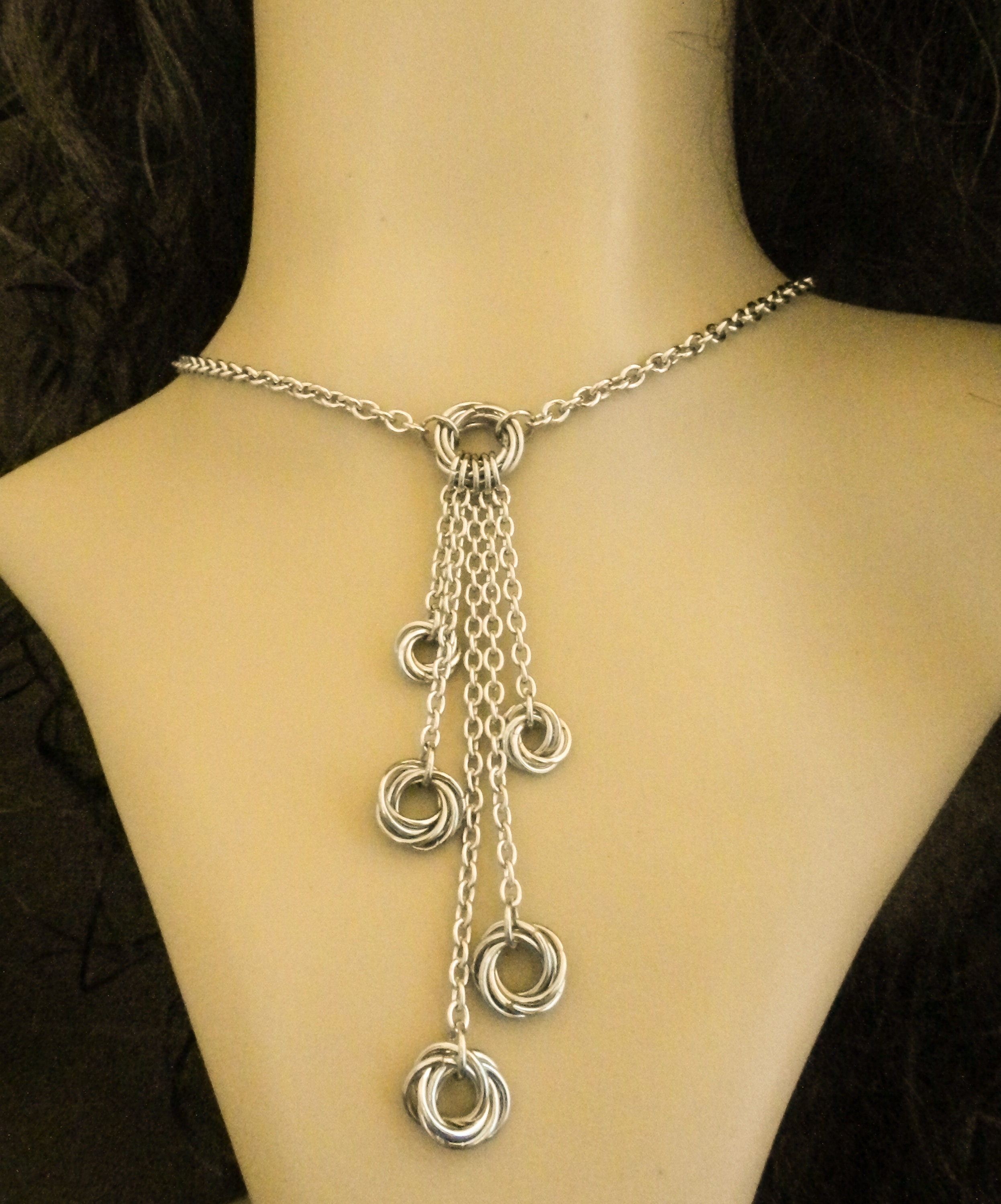 Love Knot Cascading O Ring Day Collar Subtle BDSM, Woven Ring Stainless ...