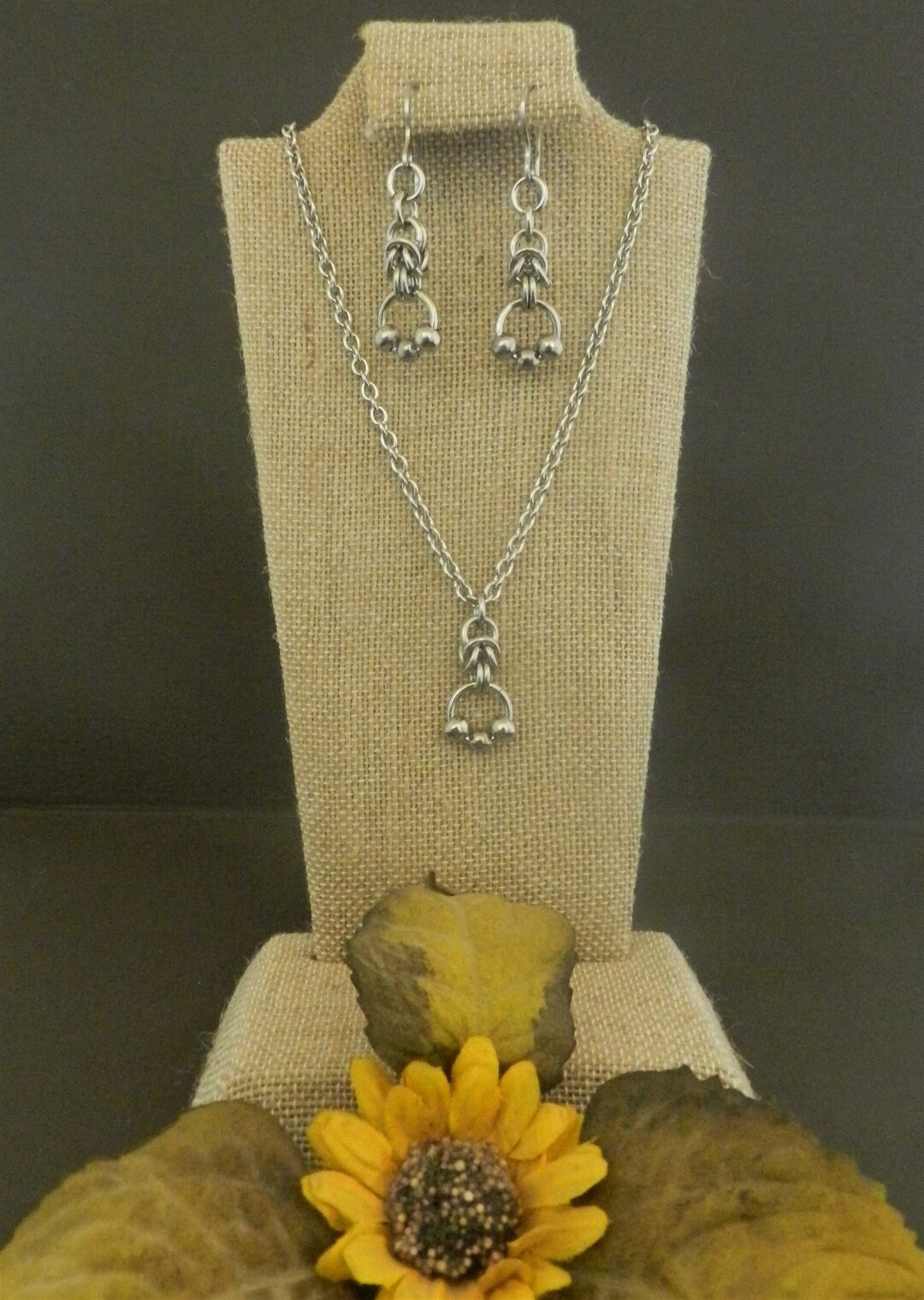 O Ring Submissive Day Collar and Earring Set for Women, Discreet Subtle ...