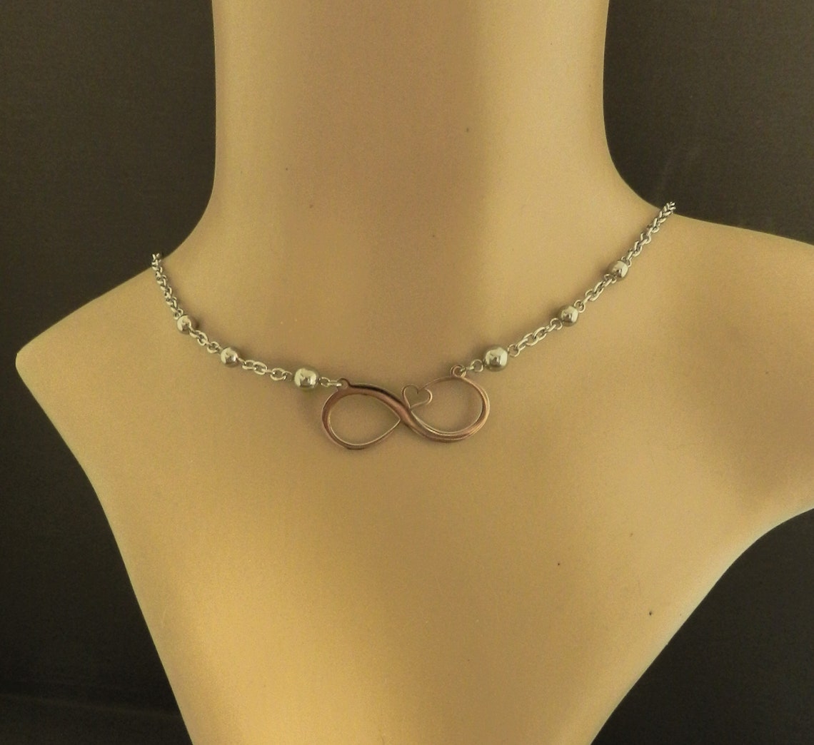 Infinity Heart Discreet Day Collar Submissive Silver - Etsy