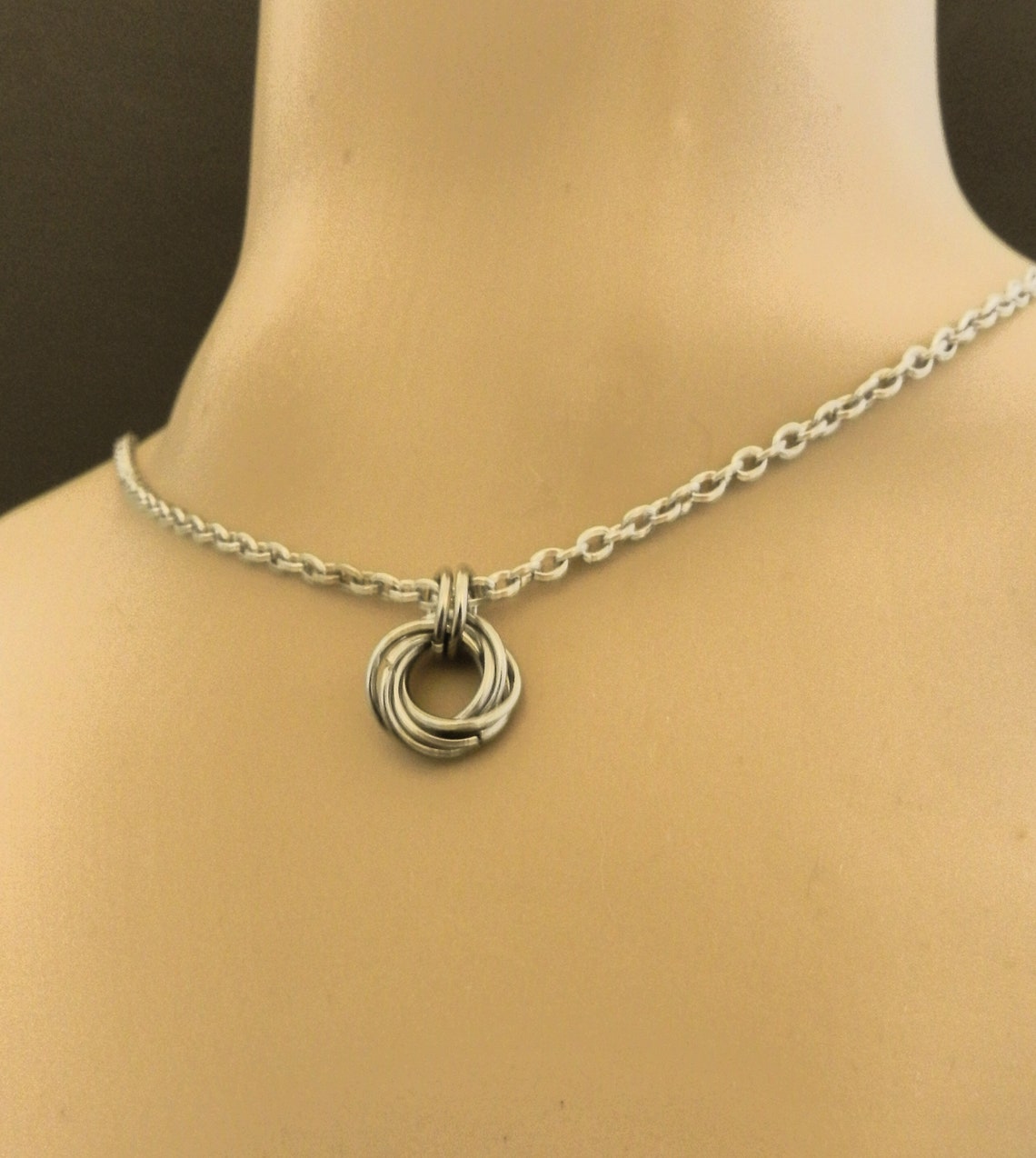 Love Knot Infinity O Ring Day Collar Subtle BDSM, Woven Ring Stainless ...