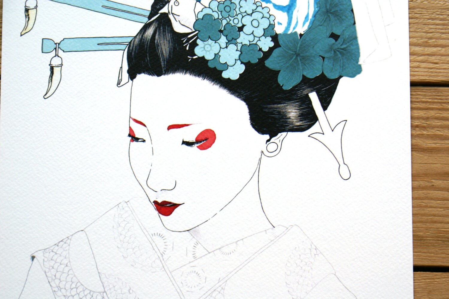 ART Prints//tiger Geisha// Illustration - Etsy