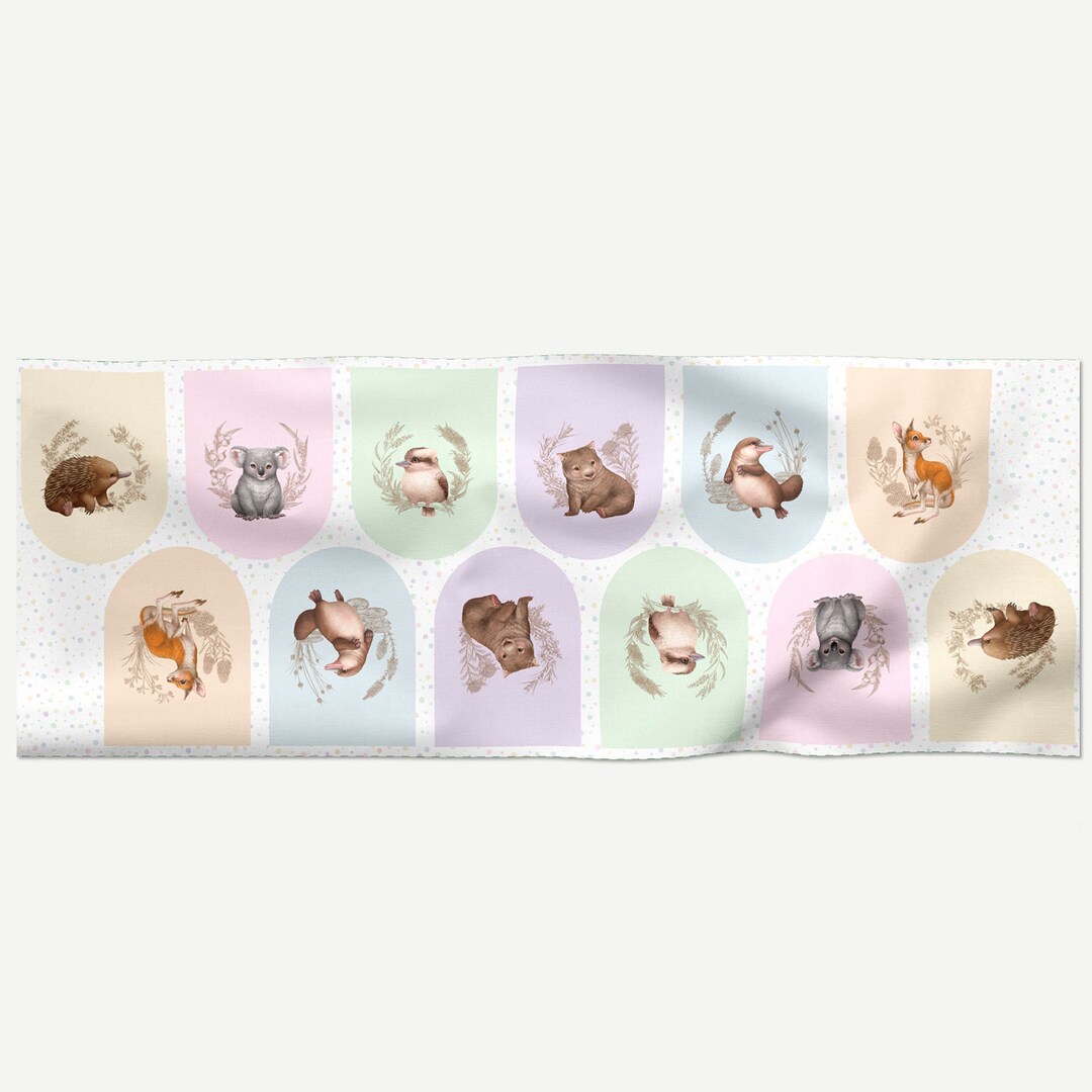 Australian Animal Bunting Fabric Panels for Sewing Nursery Wall Art ...