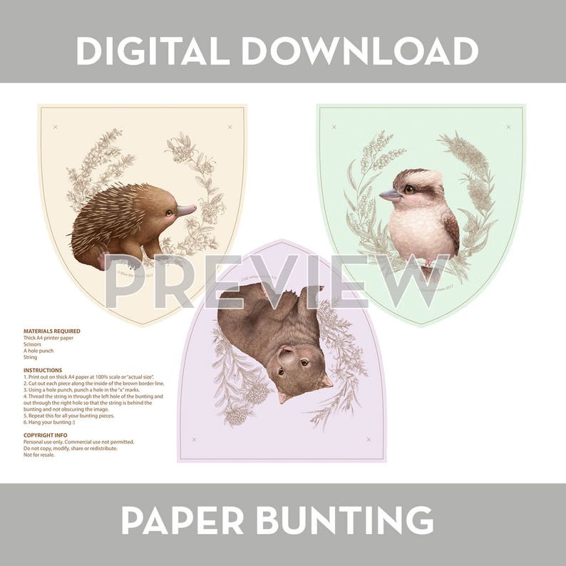 Australian Nursery Printable Bunting Nursery Decor Nursery - Etsy Australia