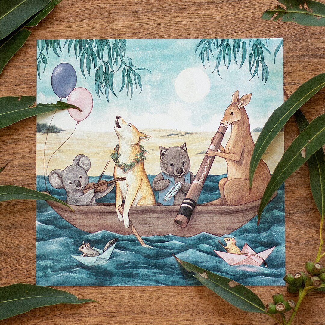 Australian Animal Art Print, Whimsical Australian Nursery Art Home ...