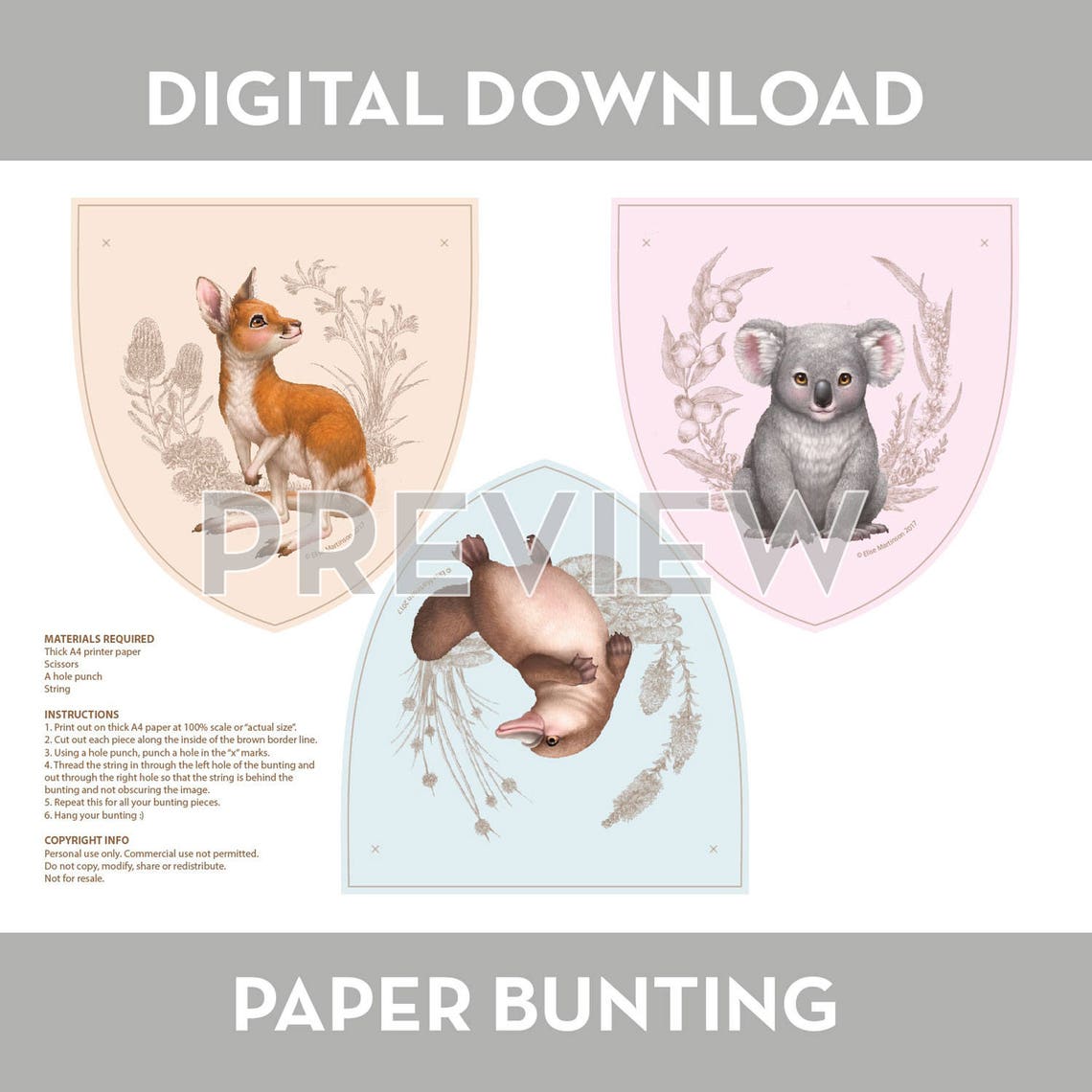Australian Nursery Printable Bunting Nursery Decor Nursery - Etsy Australia