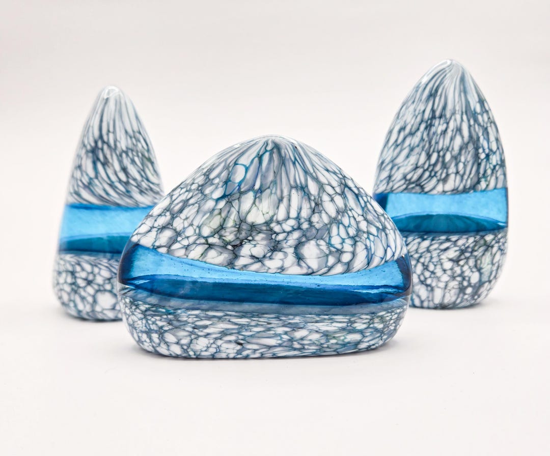 Atlantian Riverstone Glass Sculpture - Sentinel Trio - Etsy