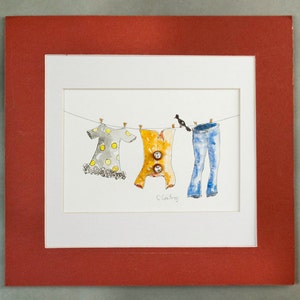 Original Watercolor Artwork, Farmhouse Decor Bathroom, Hand Painted Art ...