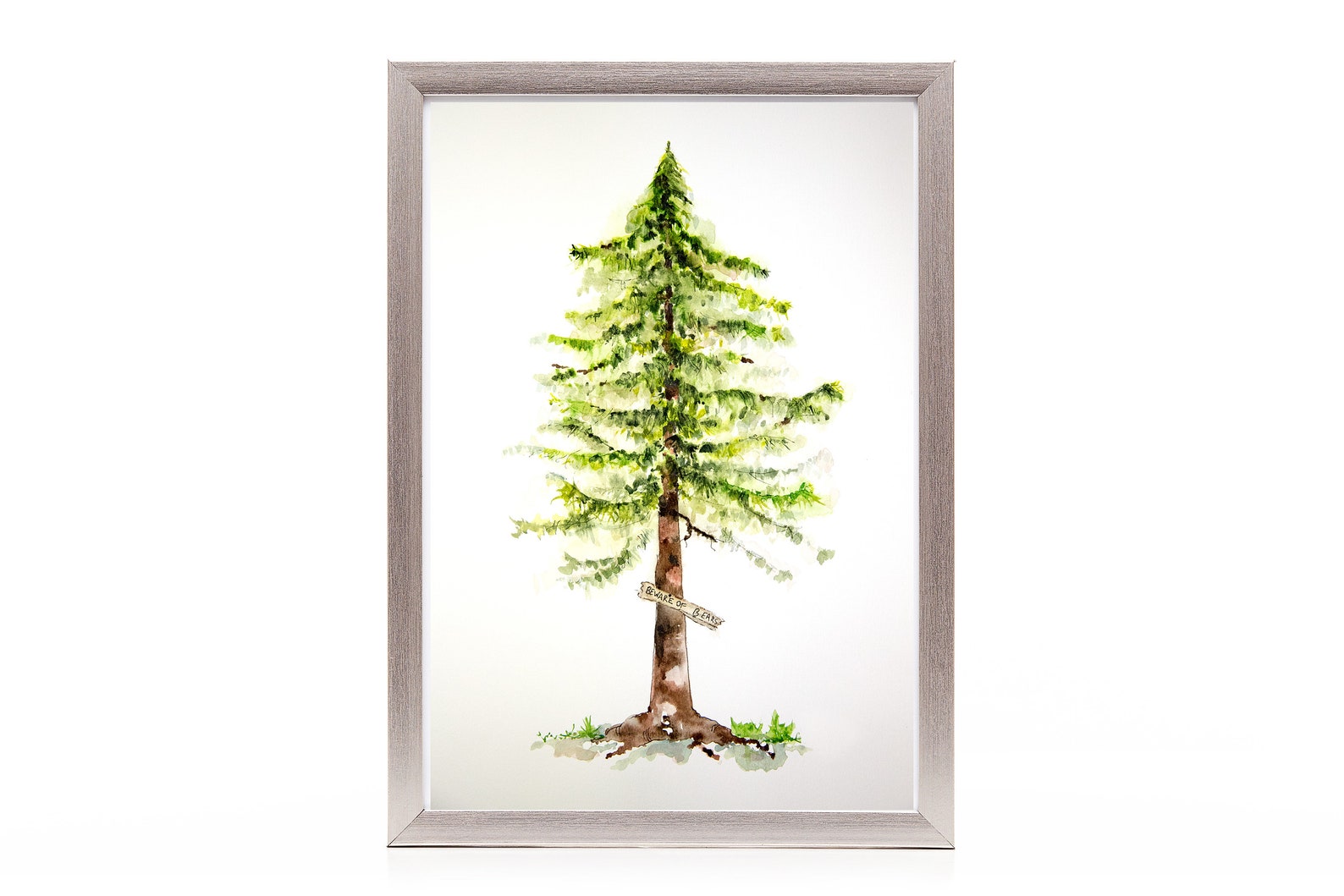 Evergreen Print Watercolor Tree Art Pine Tree Watercolor | Etsy
