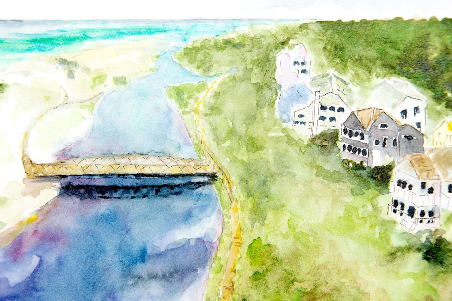 Watersound Camp Creek Watercolor Art Print: Coastal Dune Lake, Florida ...