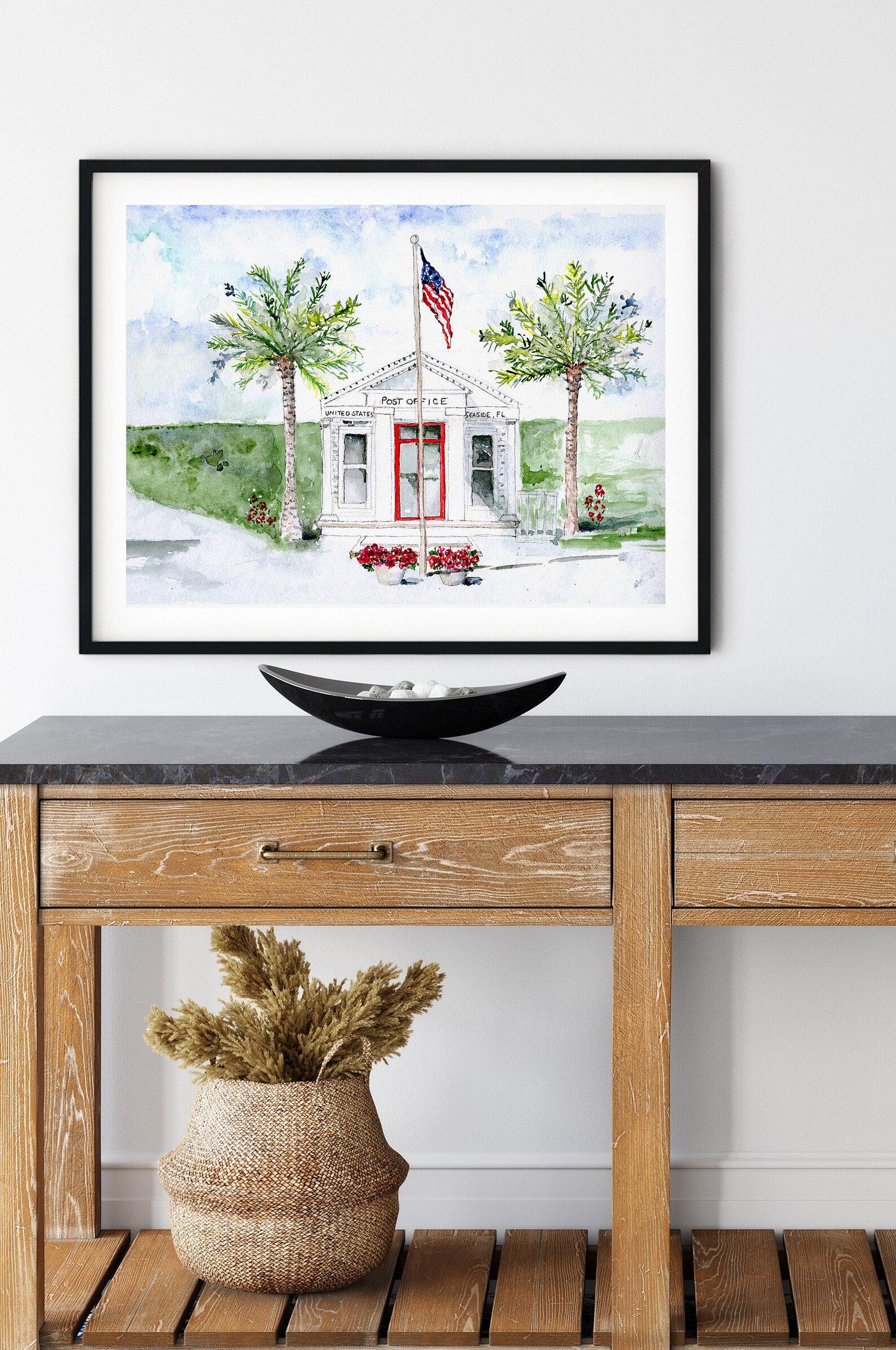 Seaside Watercolor Post Office Print, Best Selling 30-A Beach Art ...