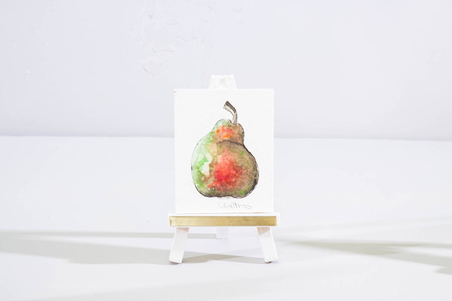 Mini Still Life Painting Pear Watercolor Art Print Small | Etsy