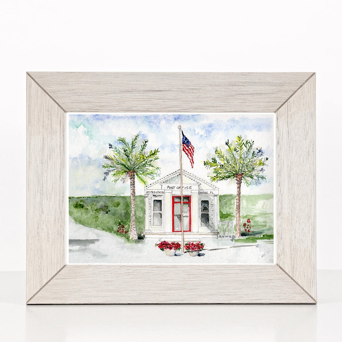 Seaside Watercolor Post Office Print Best Selling 30-A Beach - Etsy