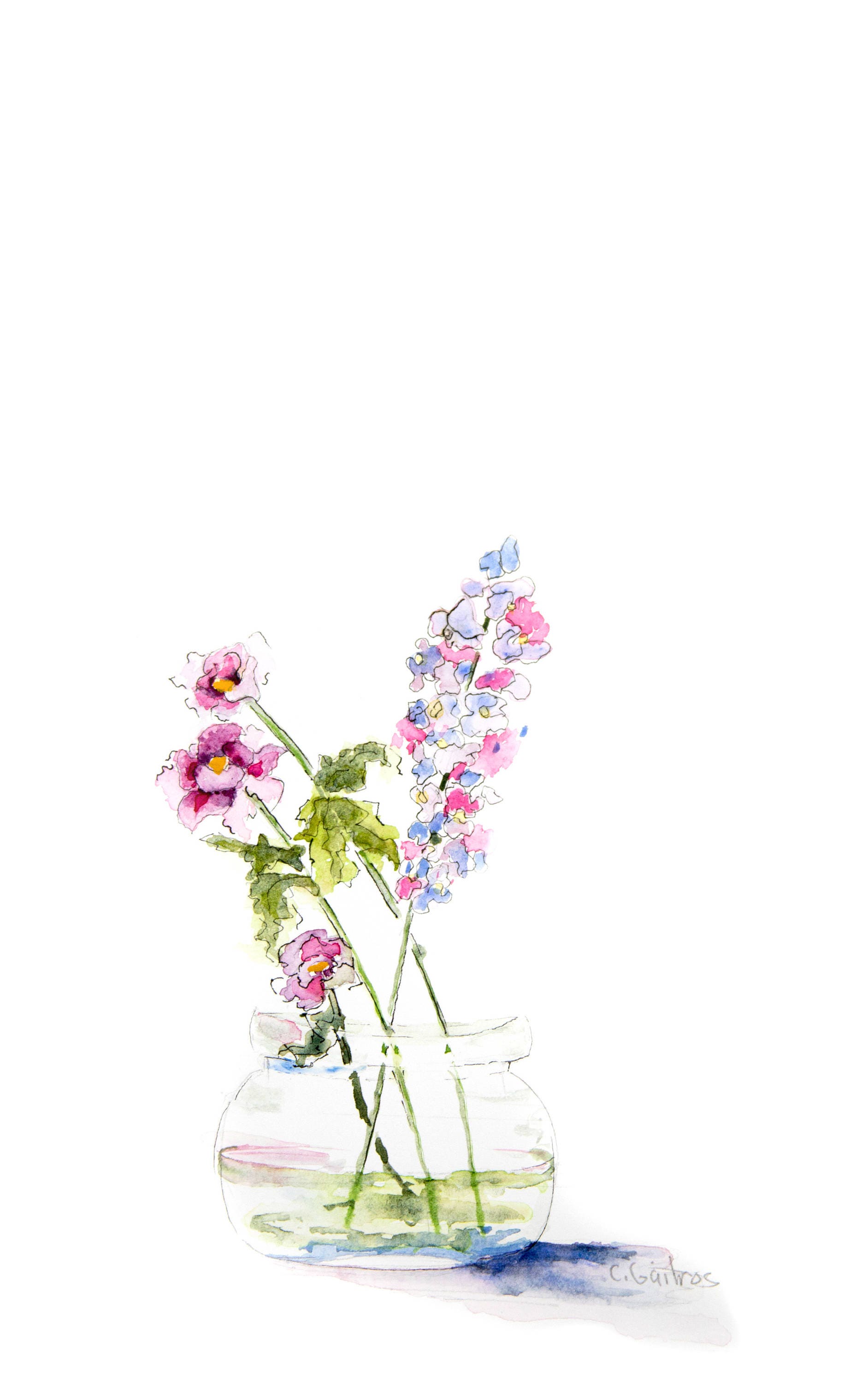 Original watercolor still life painting floral watercolor | Etsy