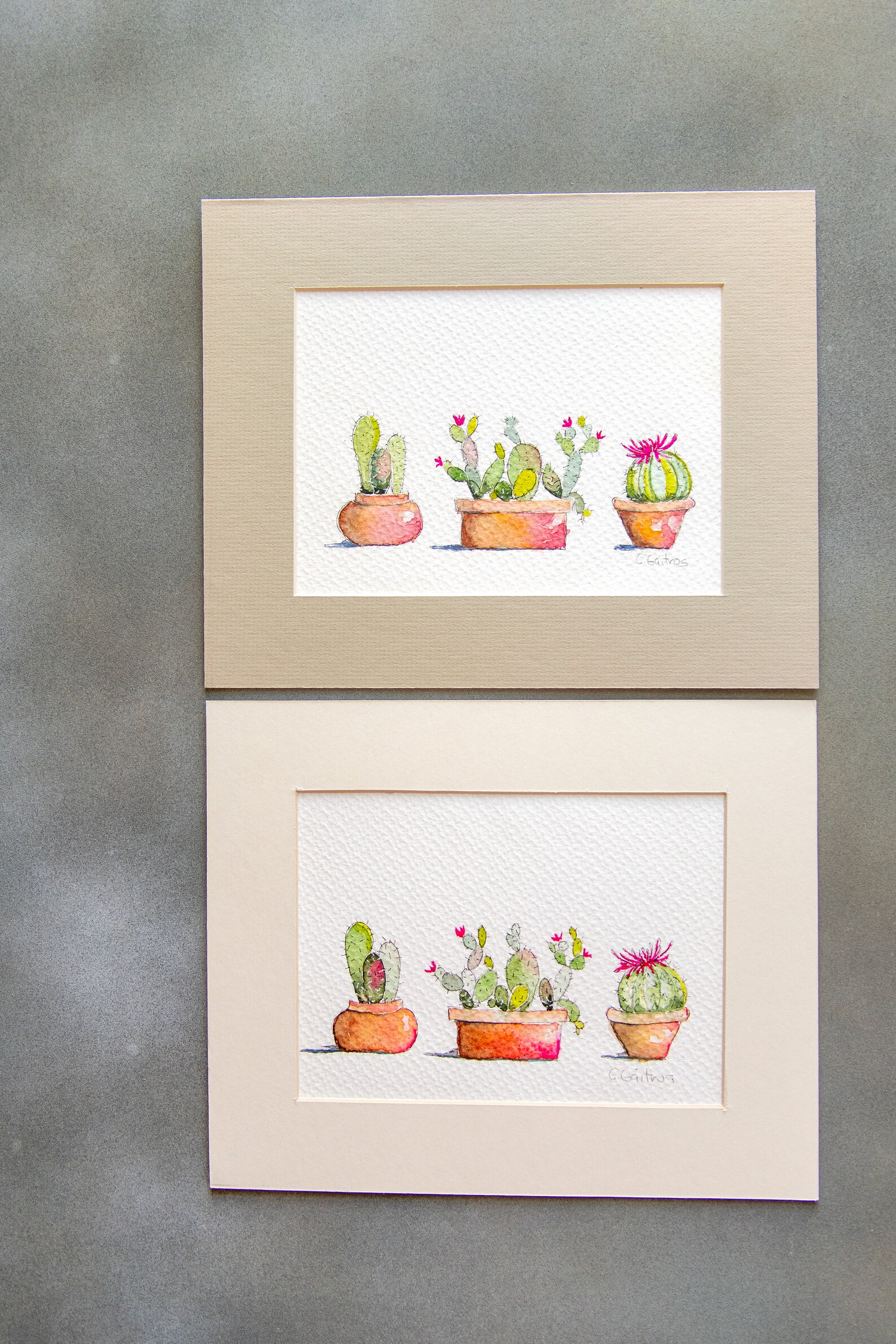 Original Simple Cactus Watercolor Cactus Painting Original - Etsy