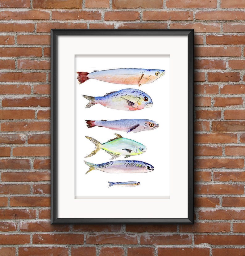 Saltwater Fish Art Print Giclee Print From Hand Painted | Etsy