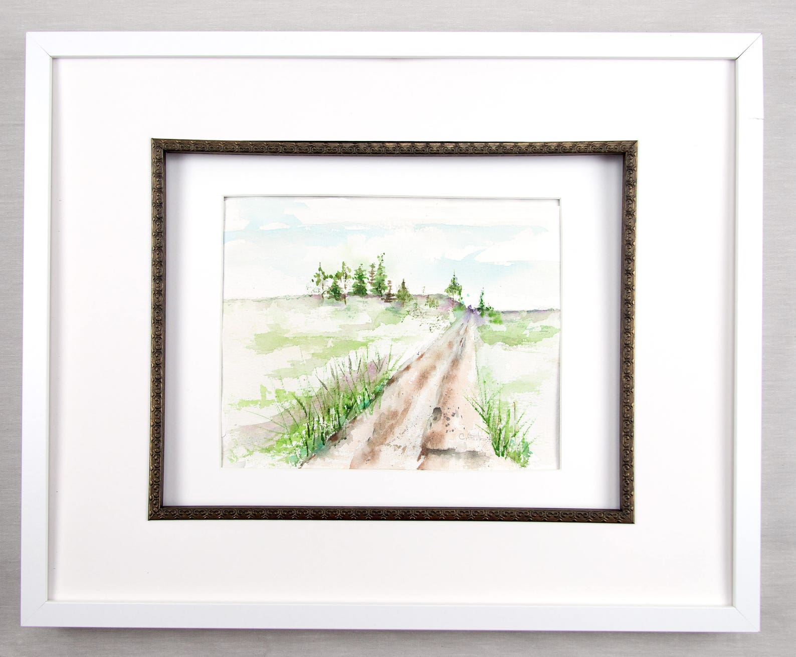 Original country road landscape painting simple landscape | Etsy