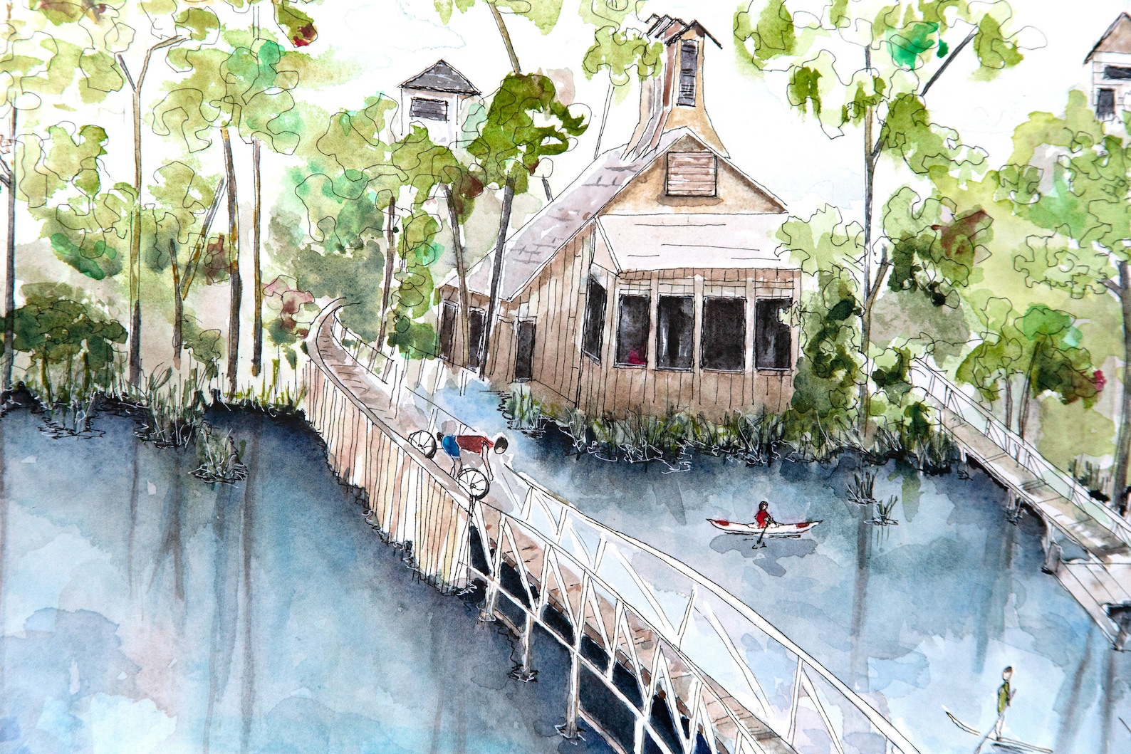 Florida Boathouse Watercolor Print: Western Lake 30A Art - Etsy