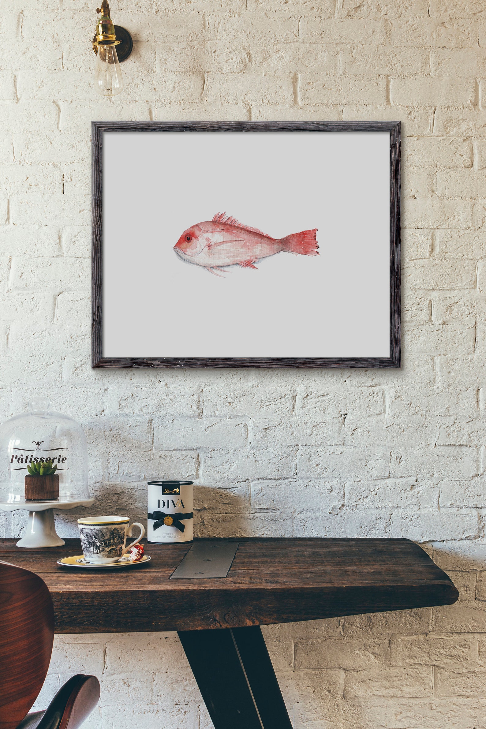 Red Snapper Fish Art Print From Original Watercolor Painting | Etsy