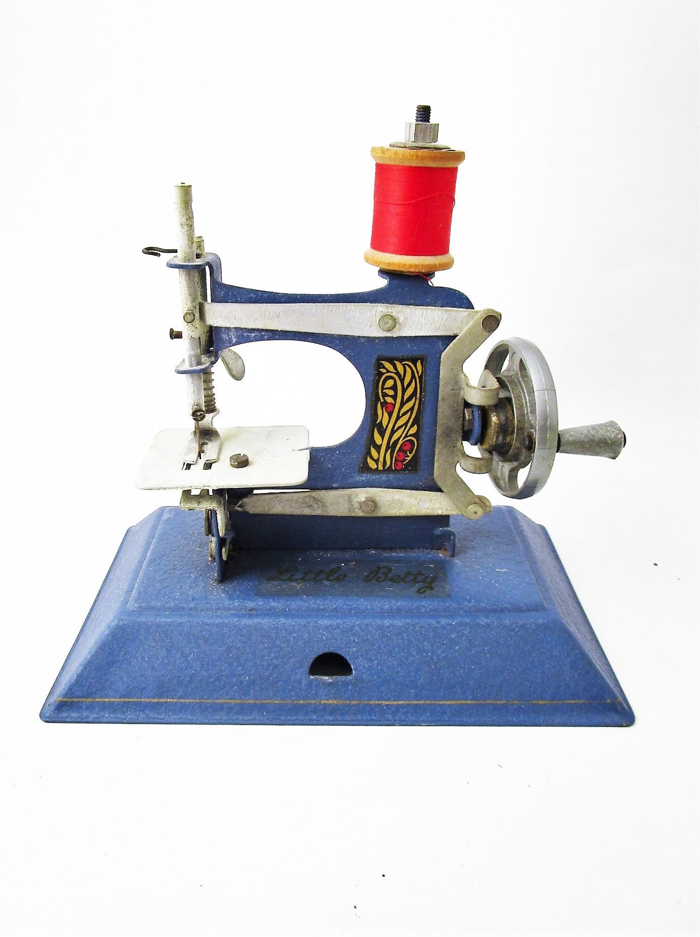Vintage Little Betty Toy Sewing Machine Blue Metal Made in | Etsy