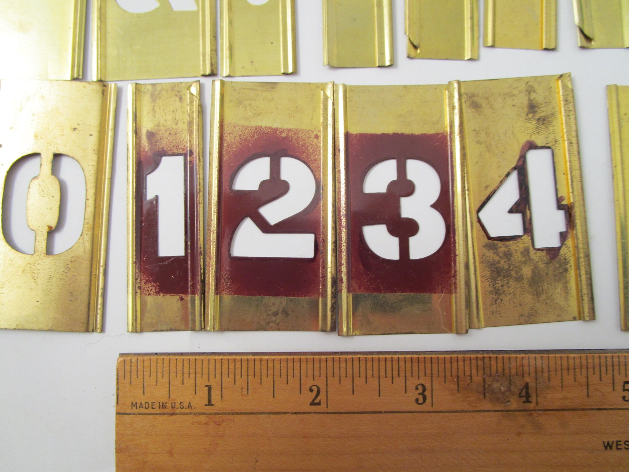 30 Vintage Brass Metal Stencil Numbers Punctuation and Some - Etsy