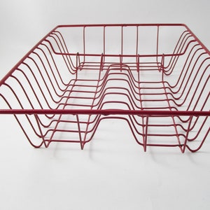 Vintage Red Rubber Coated Dish Rack Sink Drainer Strainer Display Plate ...
