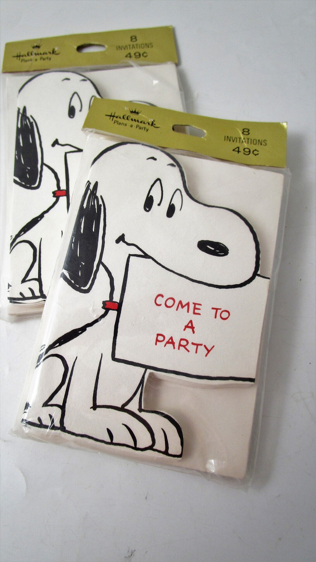 Vintage Snoopy Peanuts Hallmark Invitations Come to A Party 2 Sets of 8 ...