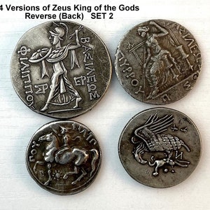 4 Versions of Zeus Coins , Set 2. King of the Gods. Most Famous Coins ...