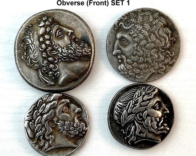 4 Versions of Zeus Coins , Set 1. King of the Gods. Most Famous Coins ...
