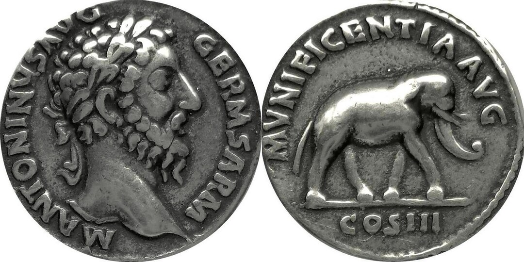 Marcus Aurelius & Elephant Famous Roman Historical Coin, Philosopher ...