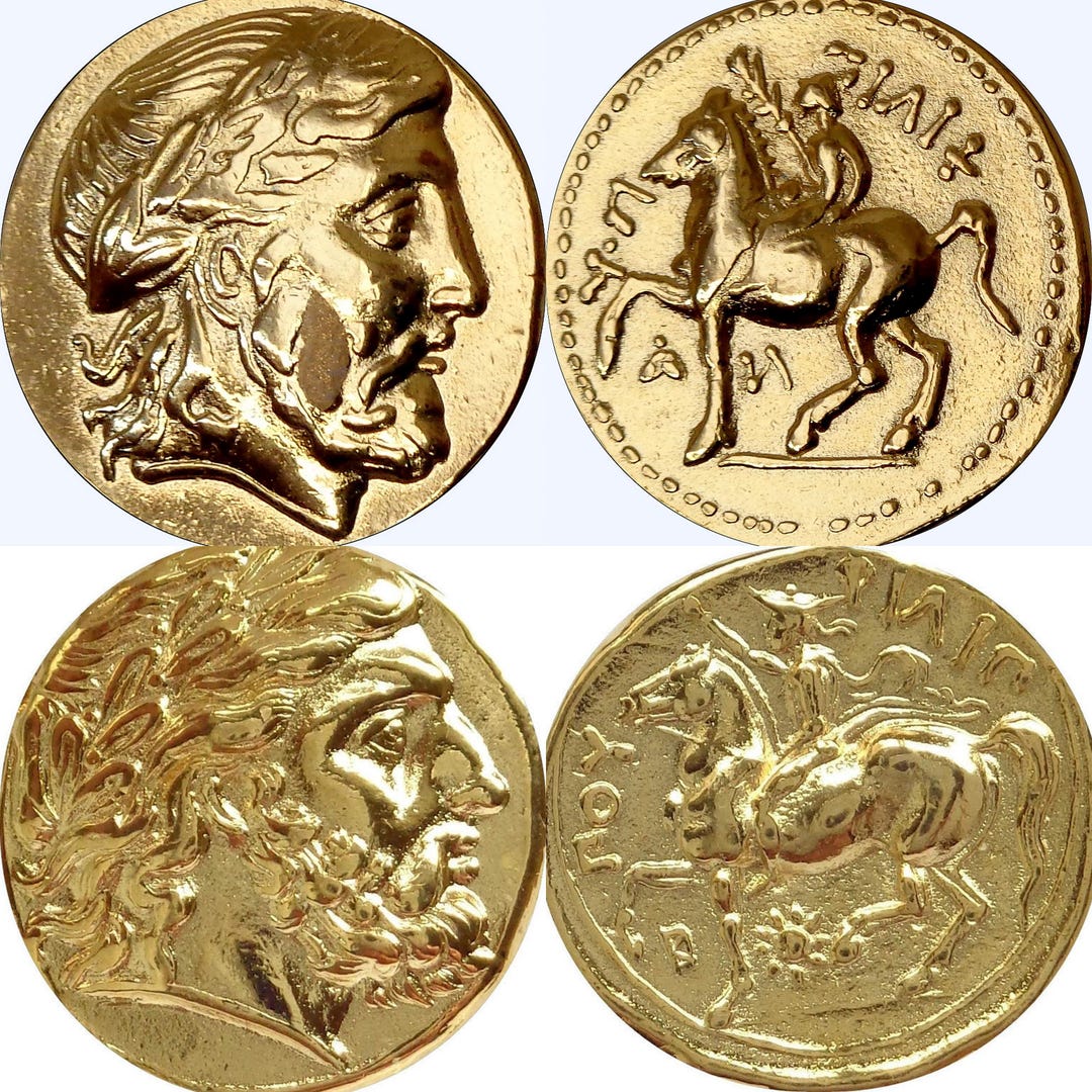 2 Famous Greek Coins of Zeus, King of the Gods, Percy Jackson Teen Gift ...