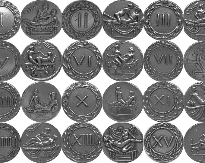 Roman Brothel Tokens, SET of 16 Tokens, Reproductions, Spintria, Reign ...