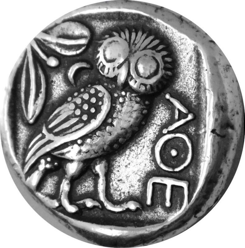 Athena, 2 Famous Ancient Coins of Athena, Owl and Pegasus, Percy ...