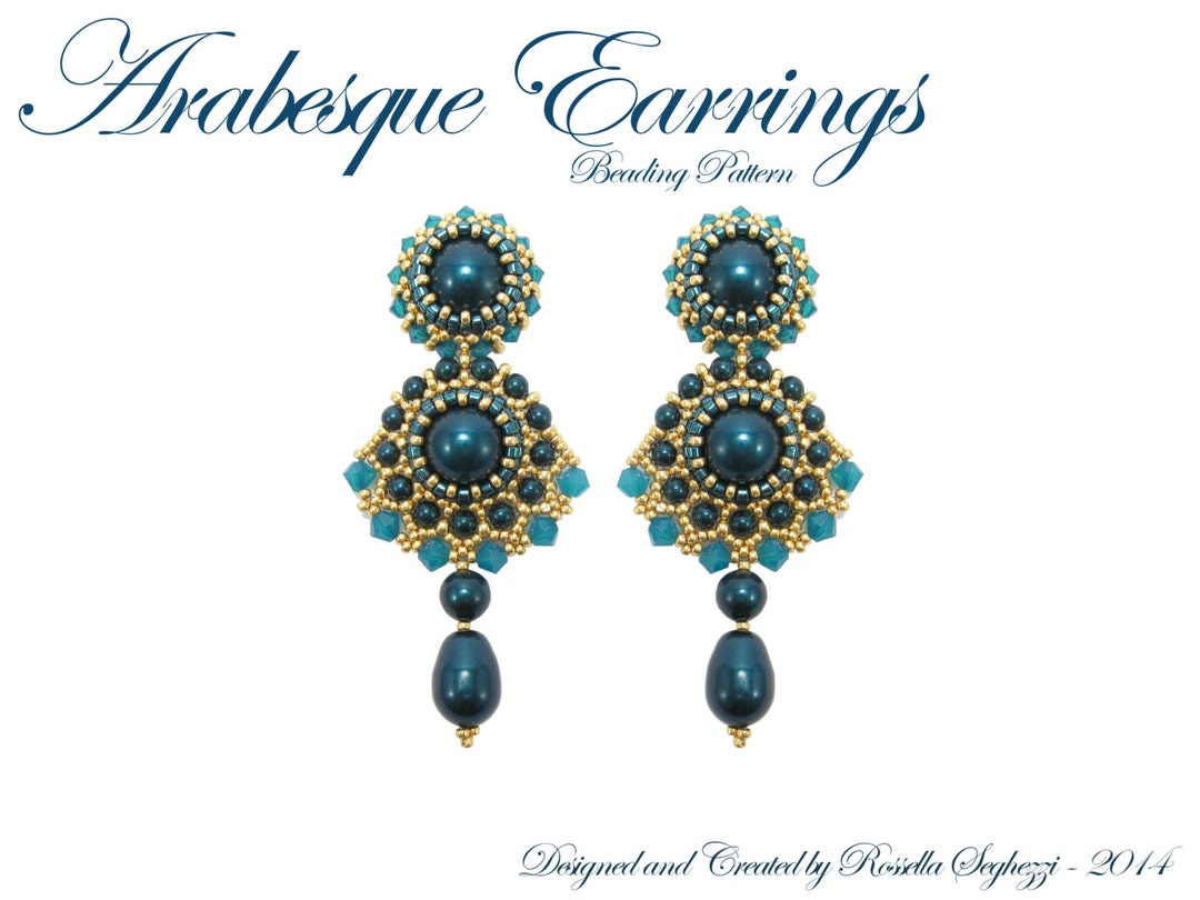 Beading Pattern Arabesque Earrings - Pdf File Only for Personal Use - Etsy